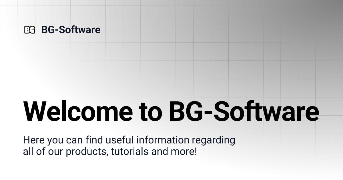 Welcome to BG-Software | BG-Software