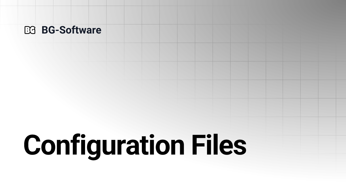 Configuration Files | BG-Software
