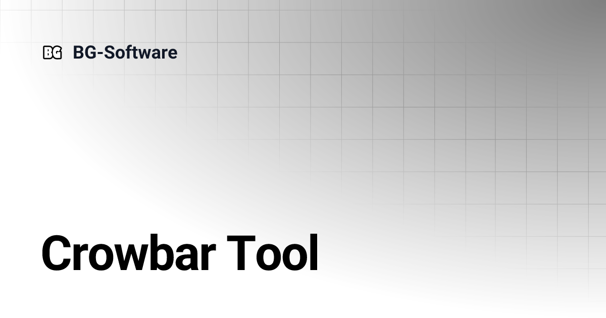 Crowbar Tool | BG-Software